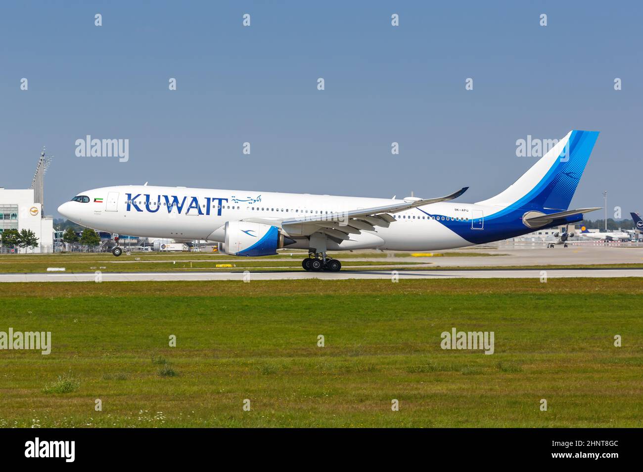Kuwait Airways Airbus A330-800neo airplane Munich airport in Germany ...