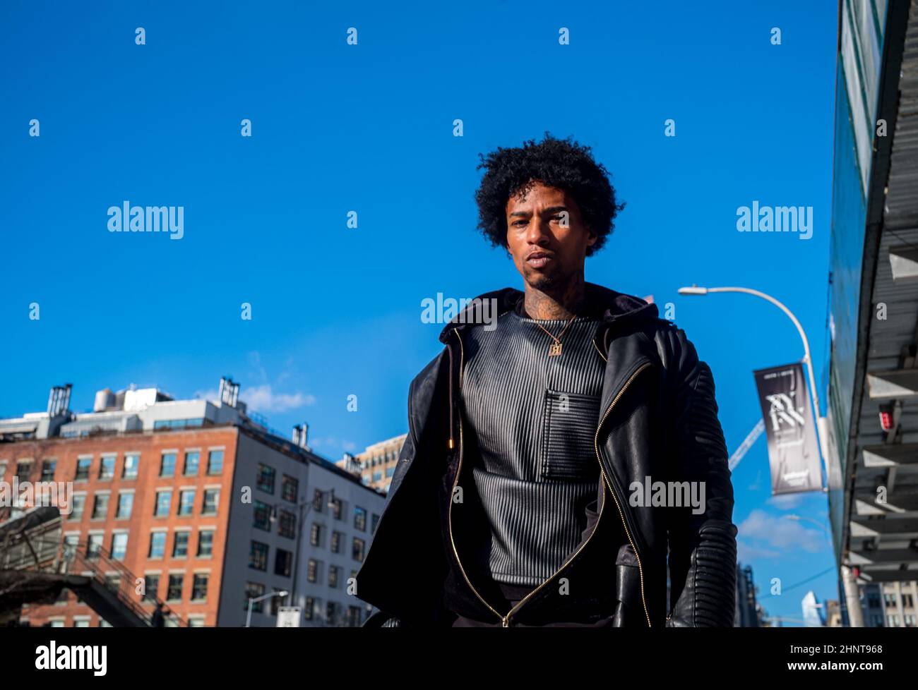 New York, New York, USA. 14th Feb, 2022. Model ROBERT BREWINGTON poses ...