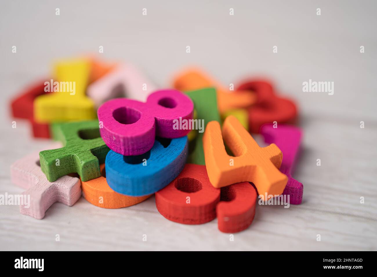Math number colorful on white background, education study mathematics ...