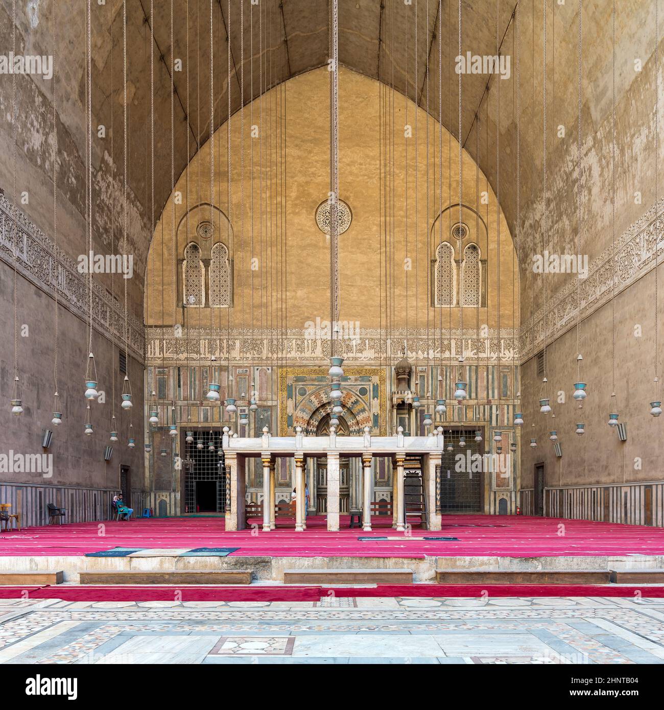 Monumental main Iwan of Mamluk era historical public Mosque and Madrasa ...