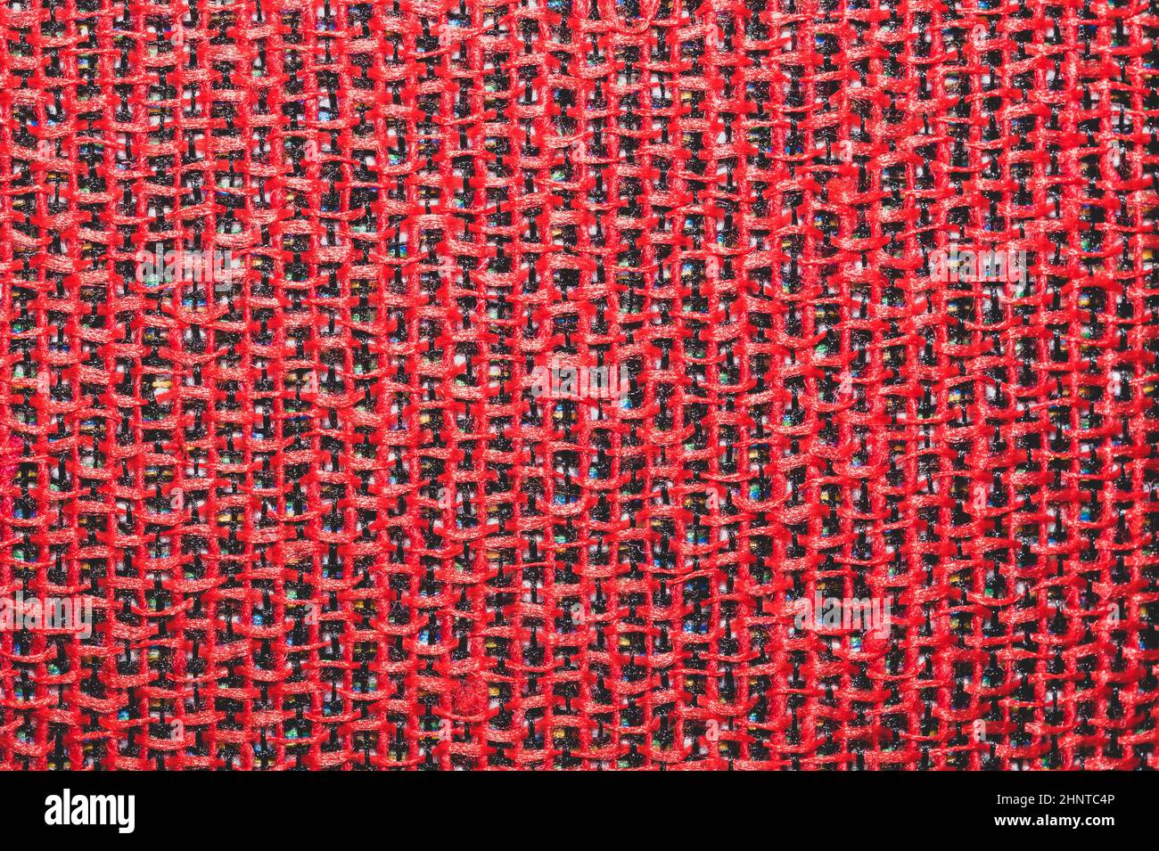 Red fabric texture macro. textile background extremely close up. woven ...