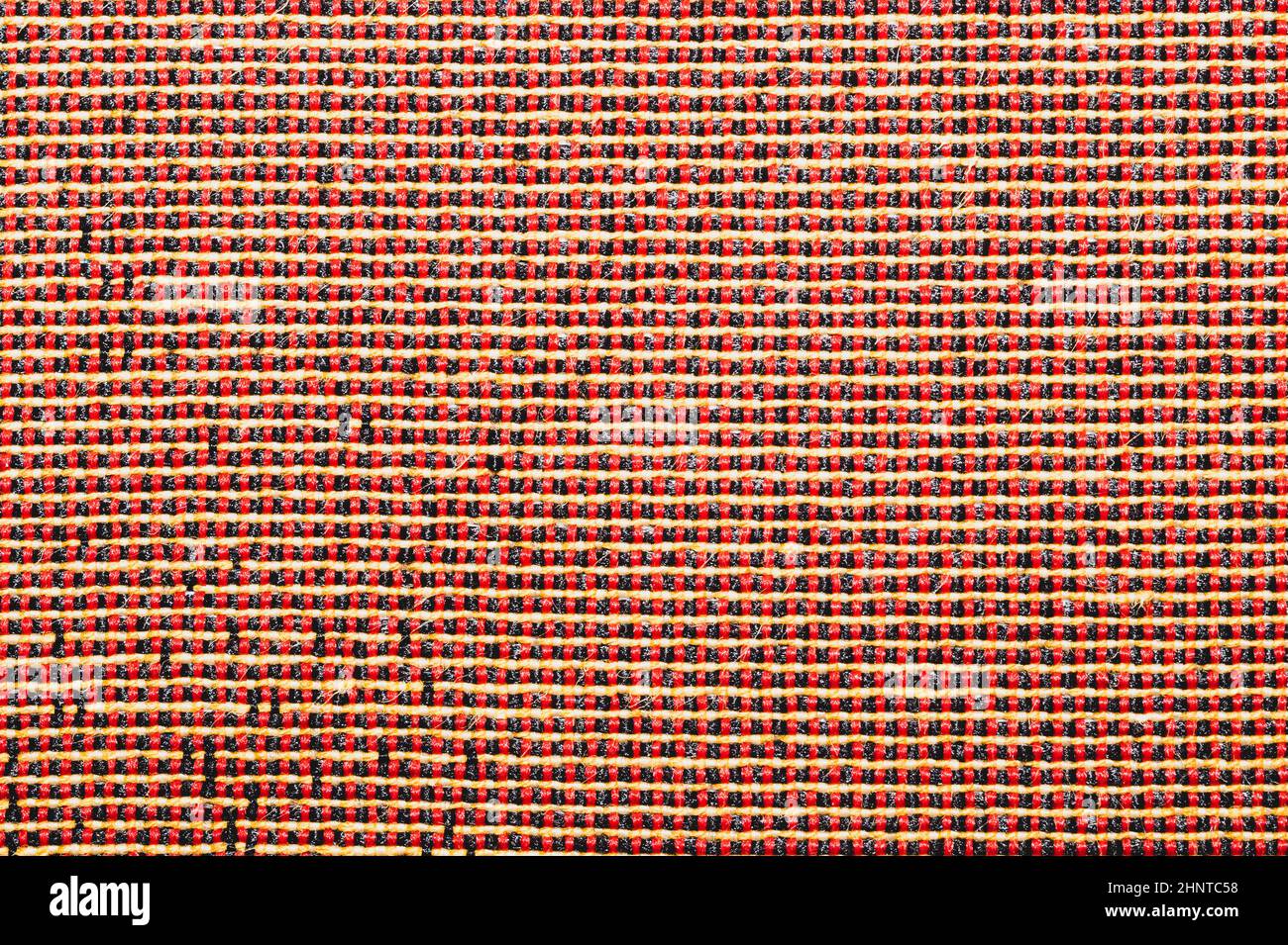 Fabric texture with red threads macro. textile background extremely ...