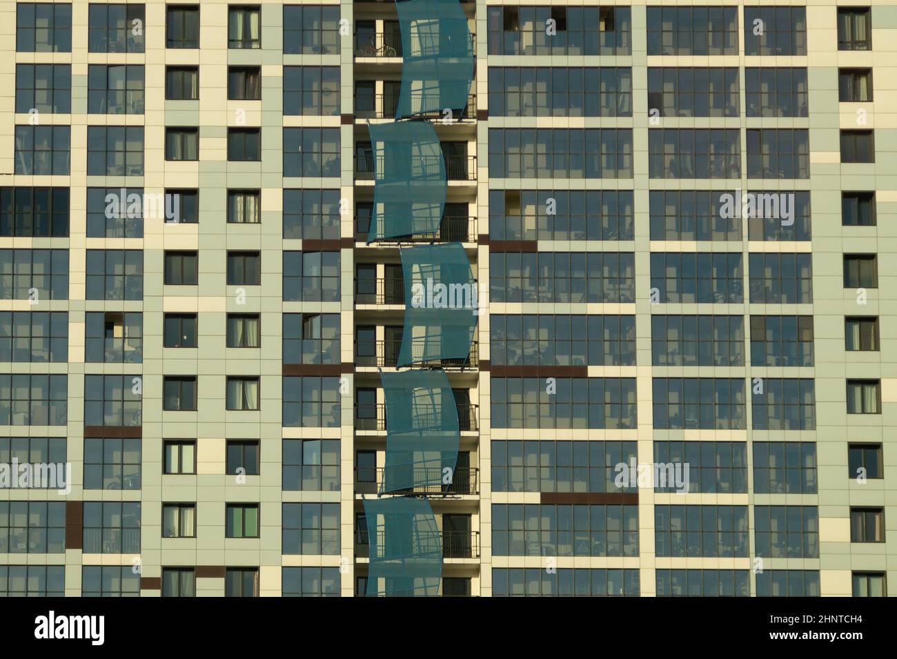 Modern building wall. detail of new constructed colorful building ...