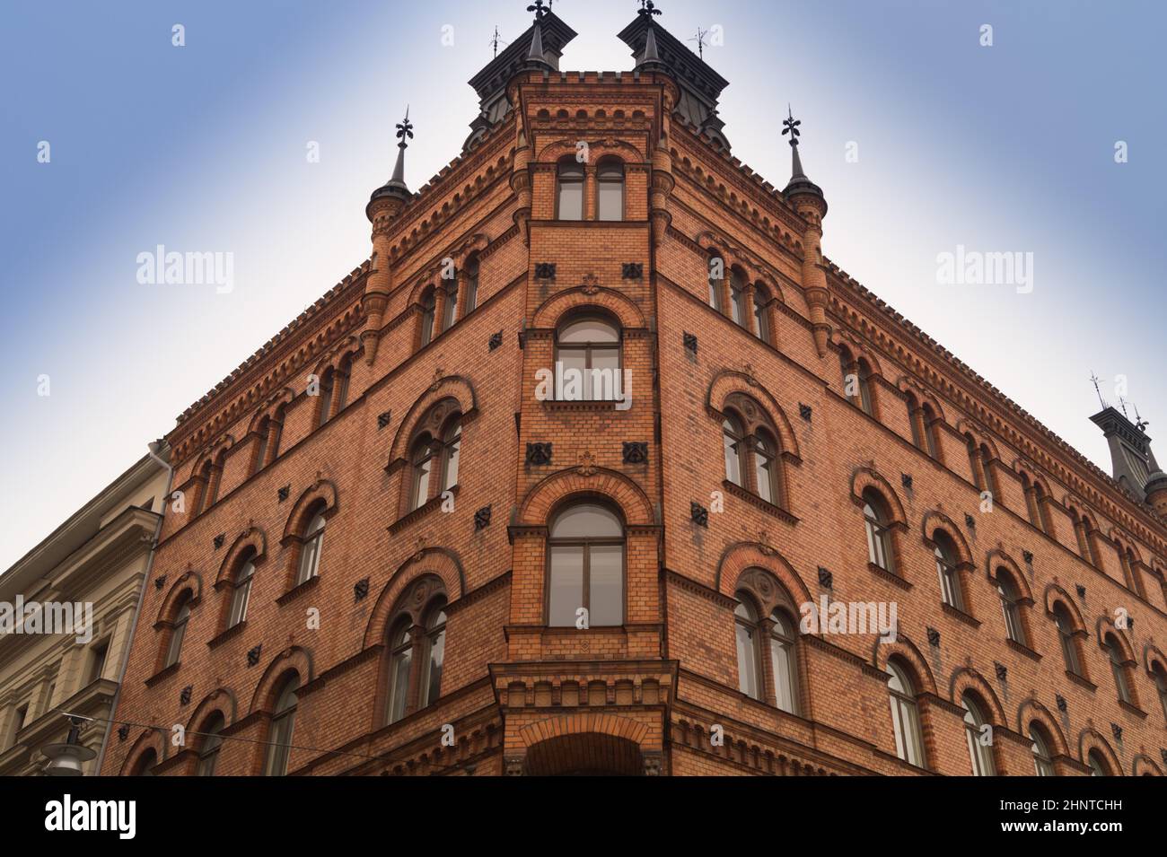 Vintage building facade wall with windows. classic european ...
