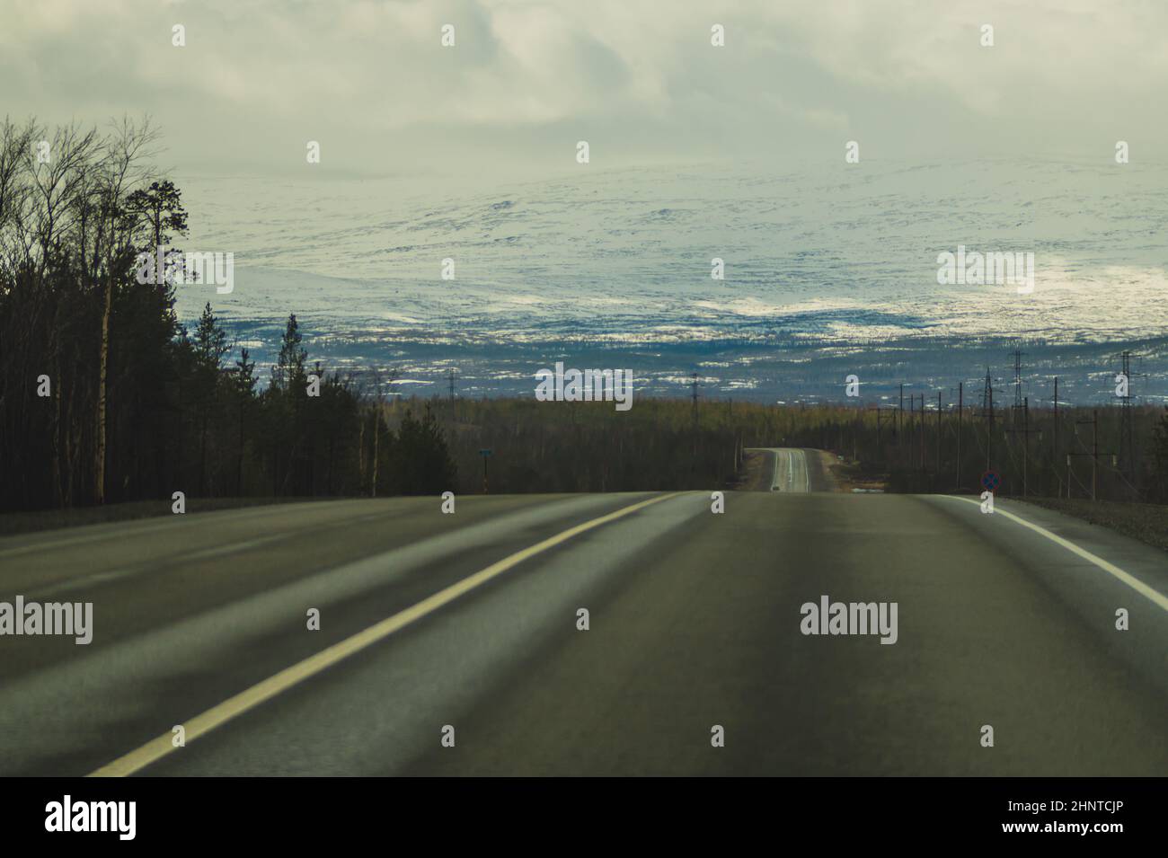 Mountain road. highway in mountains. long distance view Stock Photo - Alamy