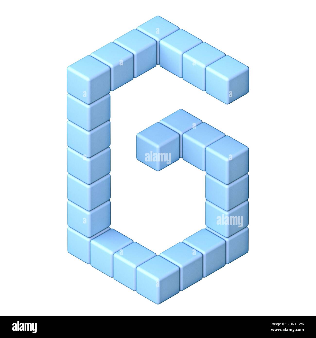 Blue cube orthographic font Letter G 3D render illustration isolated on ...