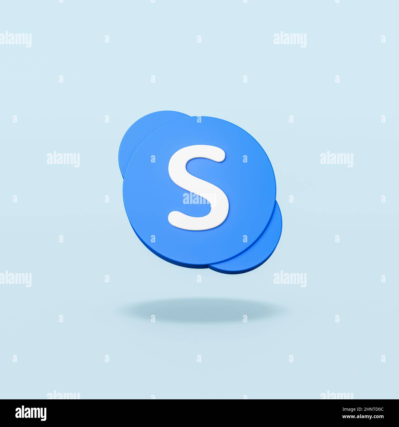 Skype Logo on Flat Blue Background Stock Photo - Alamy