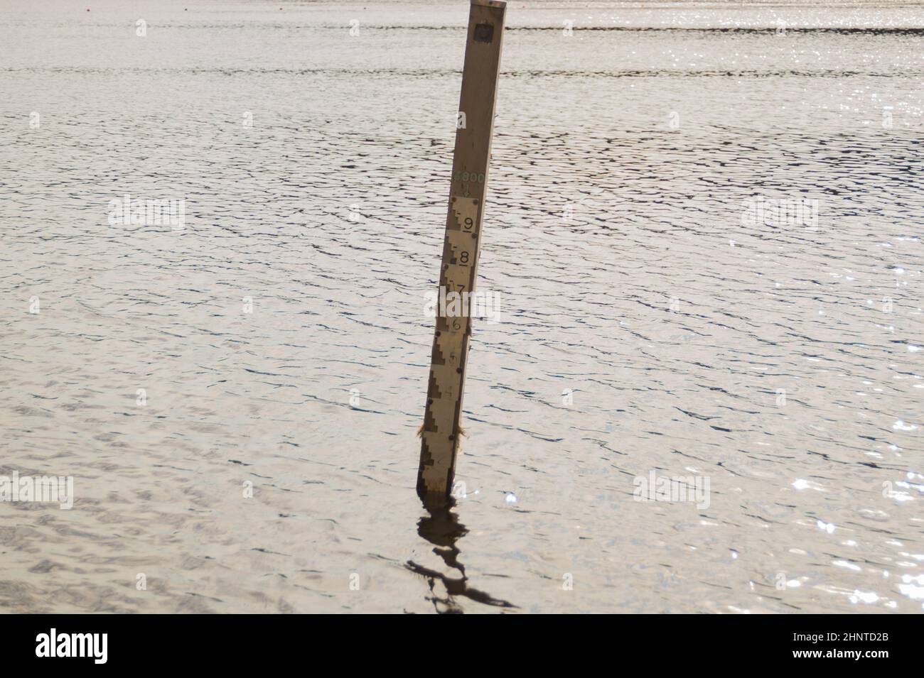 Water depth gauge. measurement level of water. measuring scale Stock ...