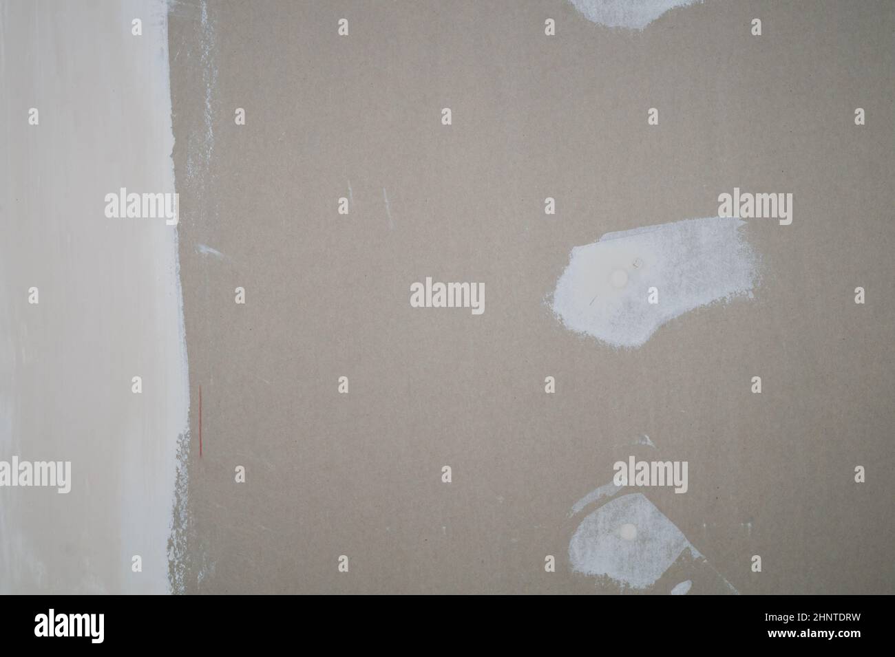 Plasterboard wall putty stains. prepared wall for renovation Stock ...