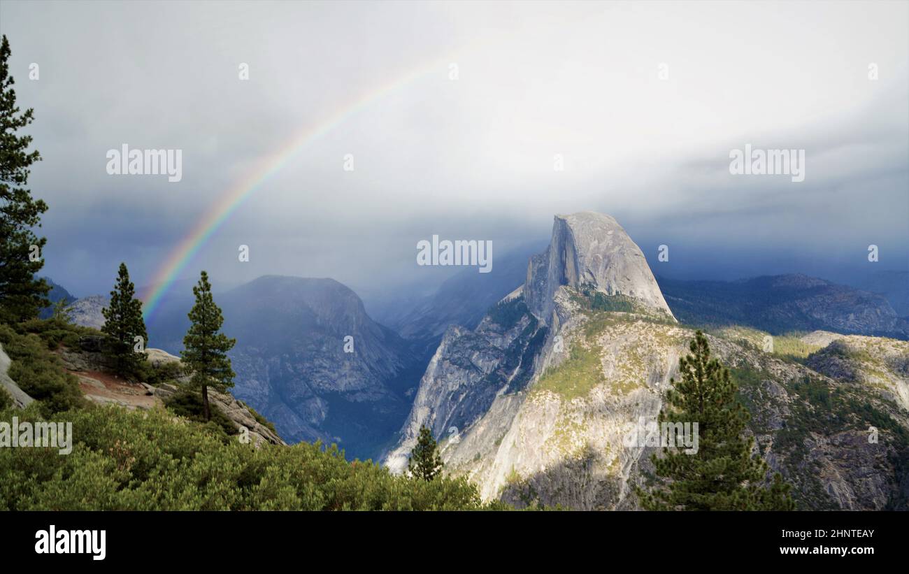 Half Dome; Rainbow; Yosemite; California; National Parks; USA Stock ...