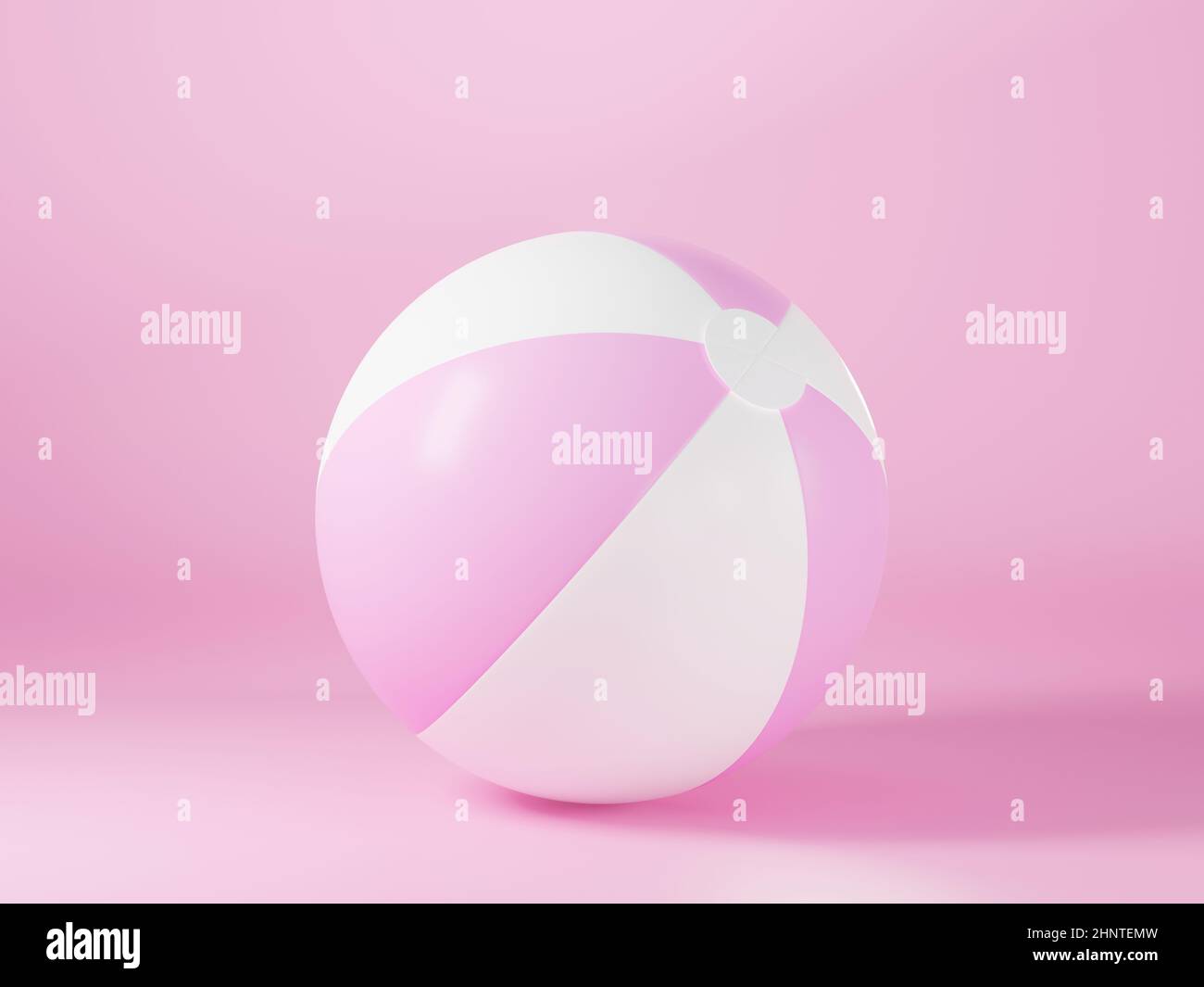 Pink inflatable beach ball mockup light sphere toy for sport game ...