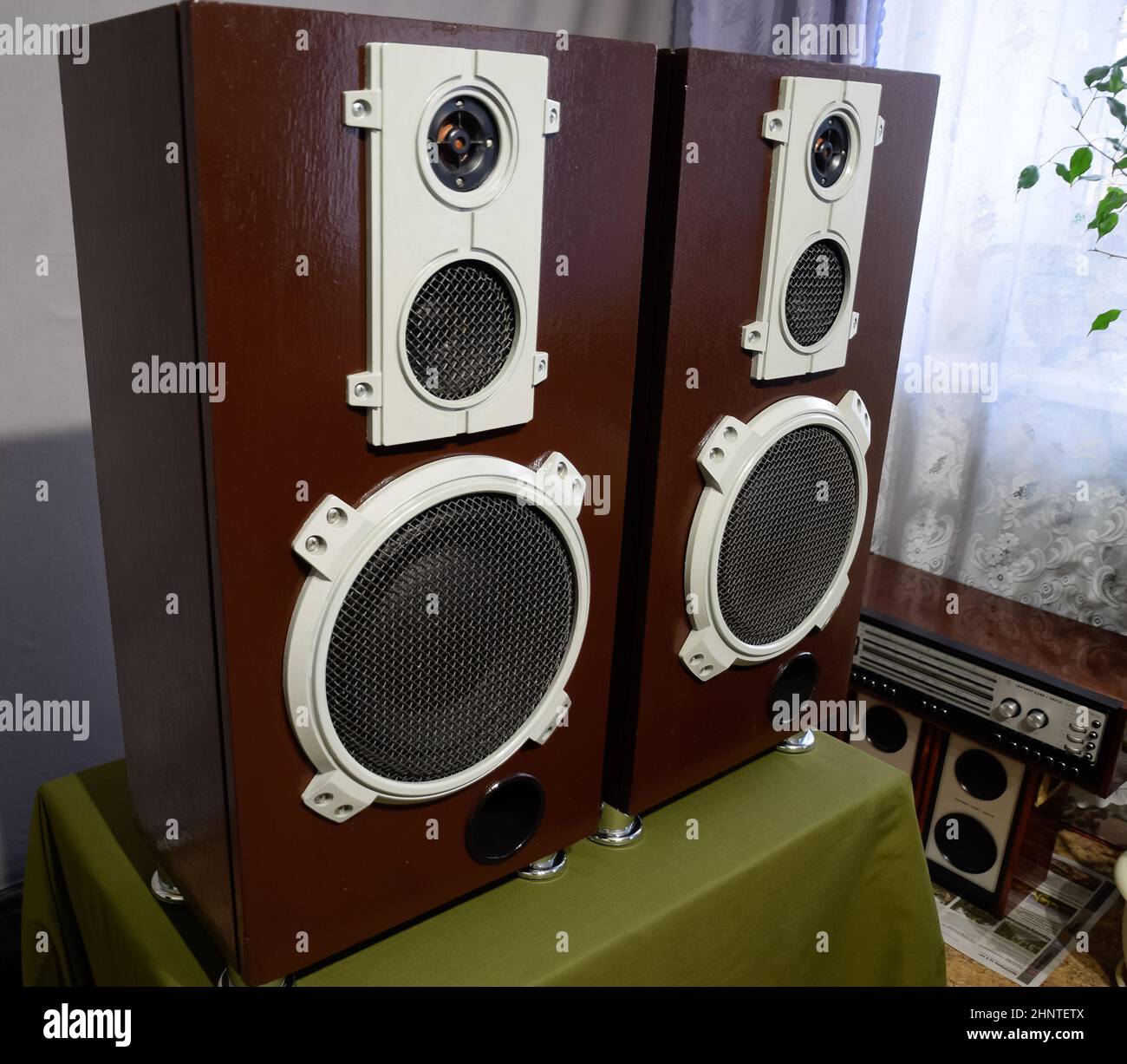 Music speakers, vintage speakers Stock Photo - Alamy