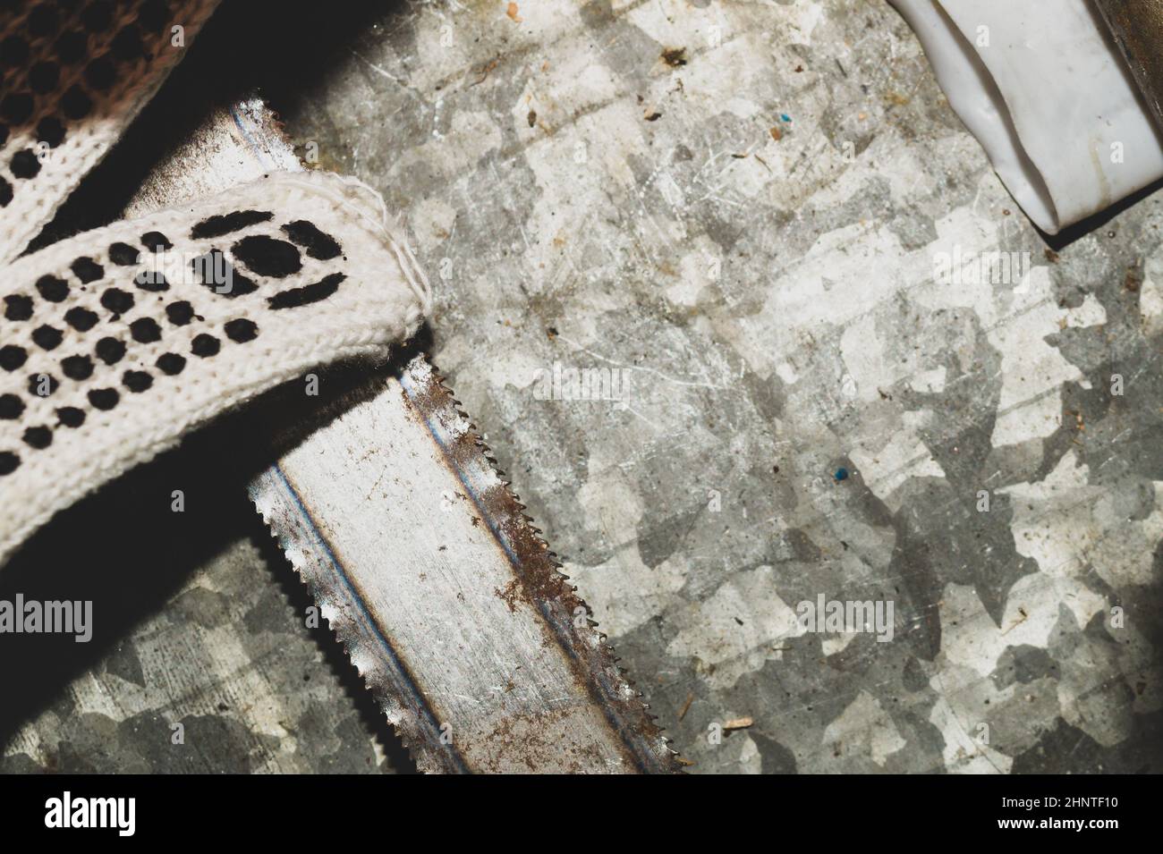 Dark rusty metal texture background. workbench surface. industrial ...