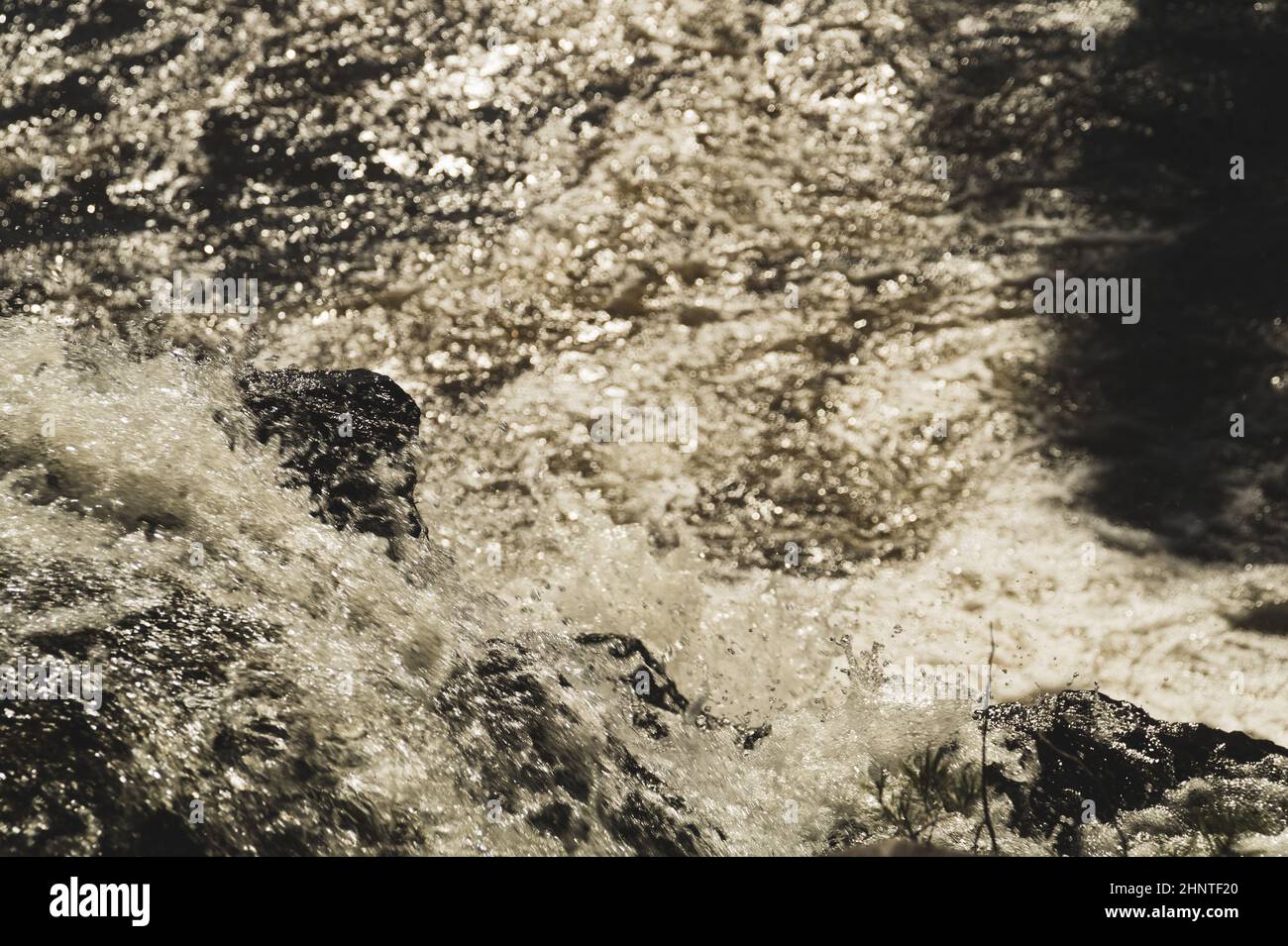 Waterfall nature background. rushing stream water. rocky flowing river ...