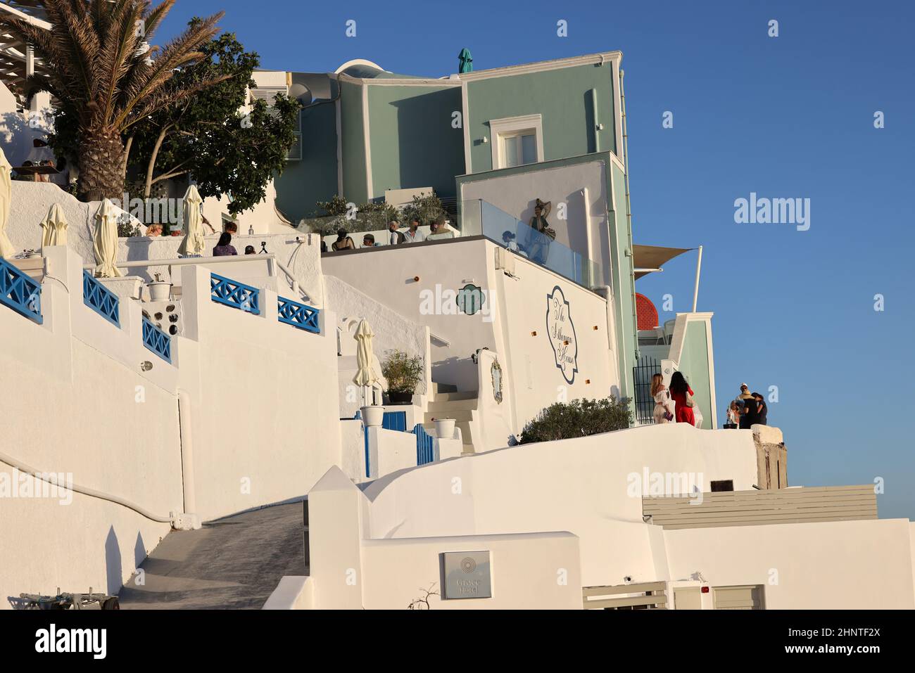 Whitewashed houses in Imerovigli on Santorini island, Cyclades, Greece ...