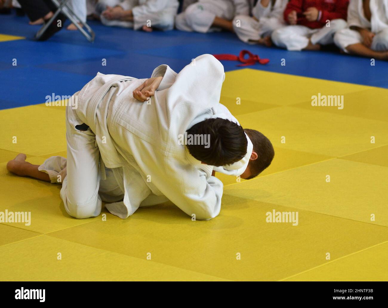 Boys compete in Judo Stock Photo - Alamy