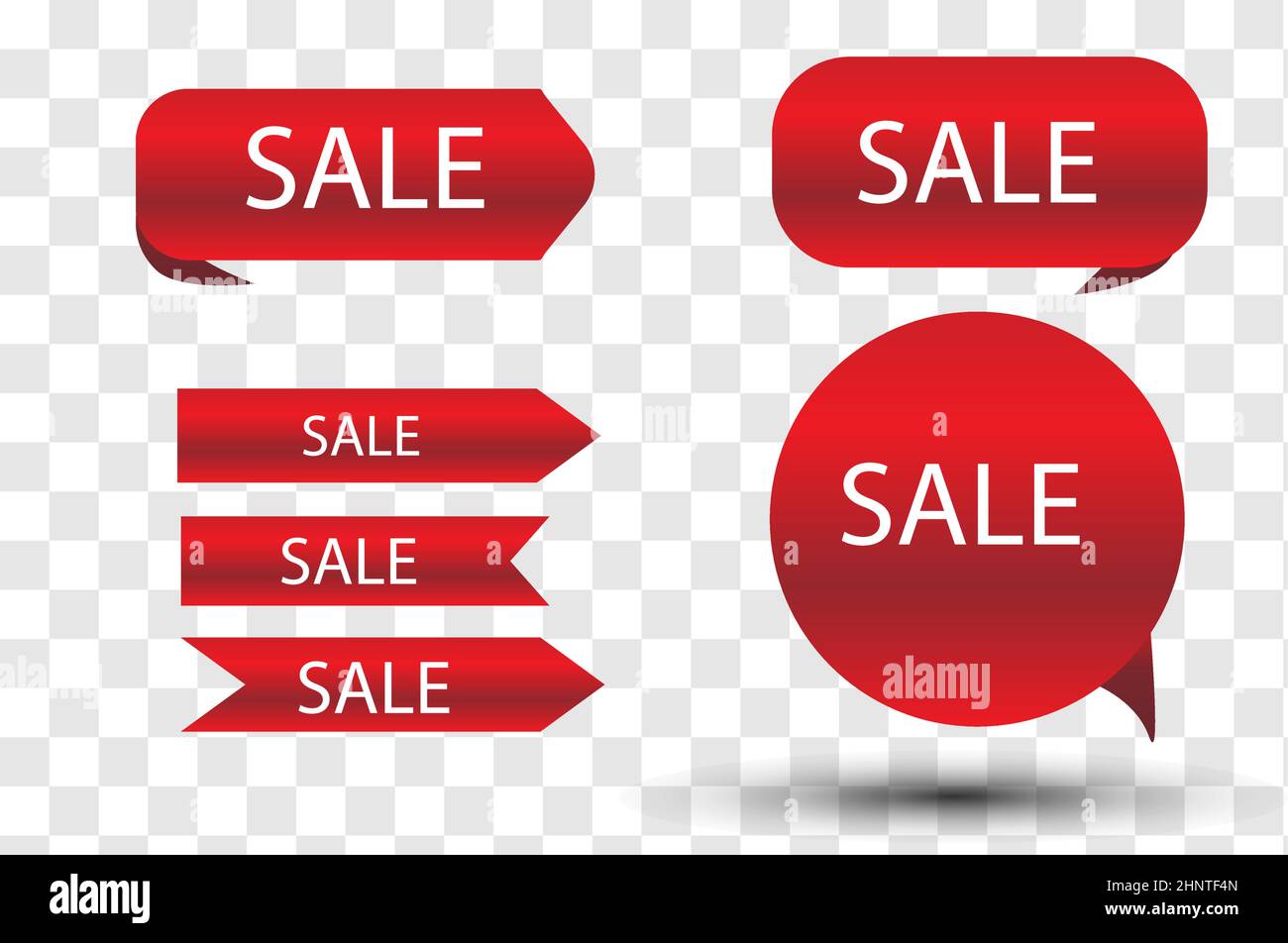 Set of red sale banners isolated. Vector 3d scrolls Stock Vector Image ...