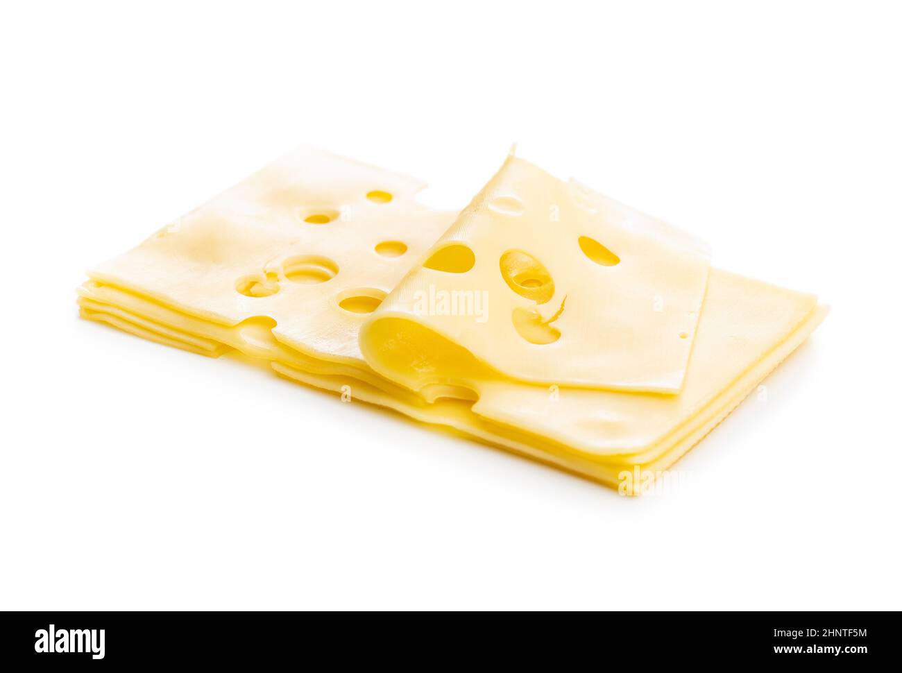 Sliced hard cheese isolated on white background Stock Photo - Alamy