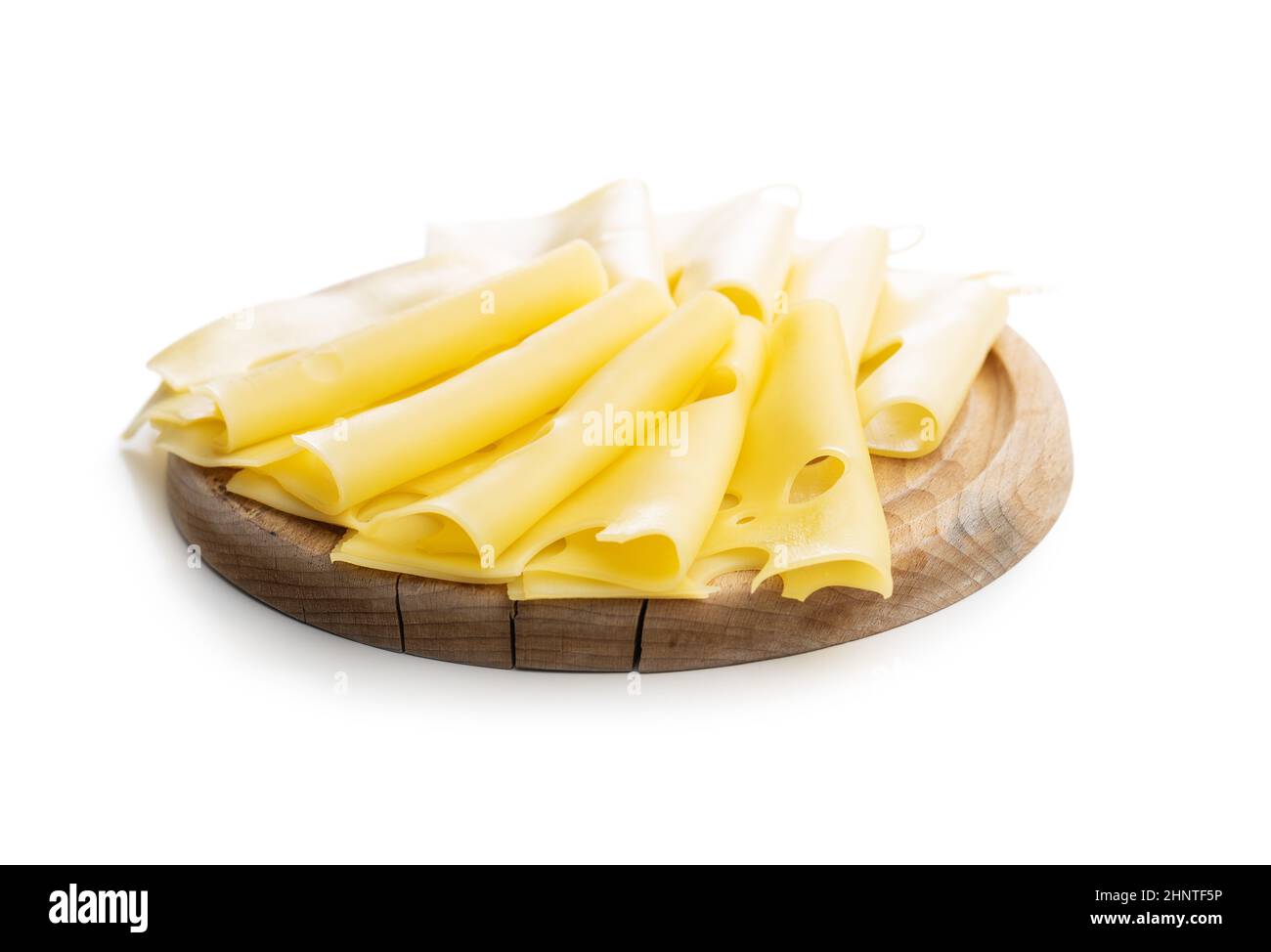 Sliced hard cheese isolated on white background Stock Photo - Alamy