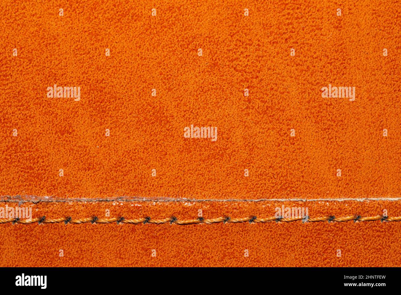 Brown leather texture with a linear stitch. material with seam Stock ...