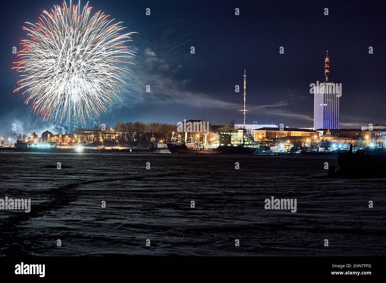 Fireworks festival in winter hi-res stock photography and images - Alamy