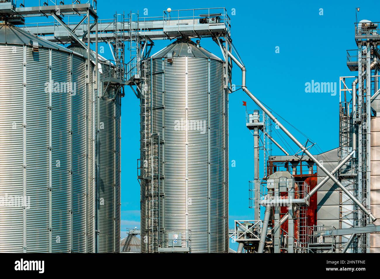 Warehouse granary aluminum containers. Grain silo and steel grain ...