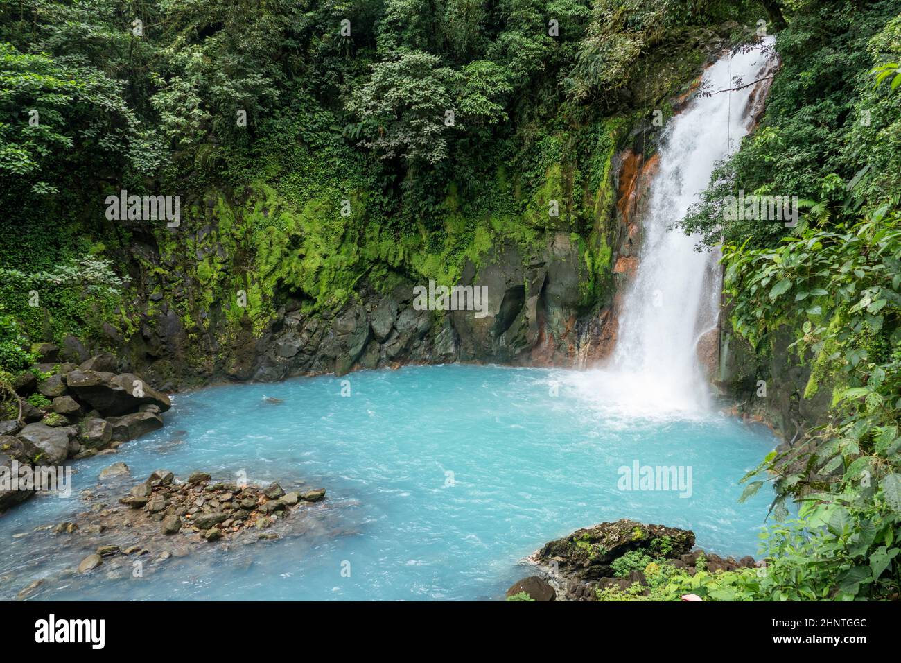 scenic waterfall in tenorio volcano national park, Costa Ricac Stock ...