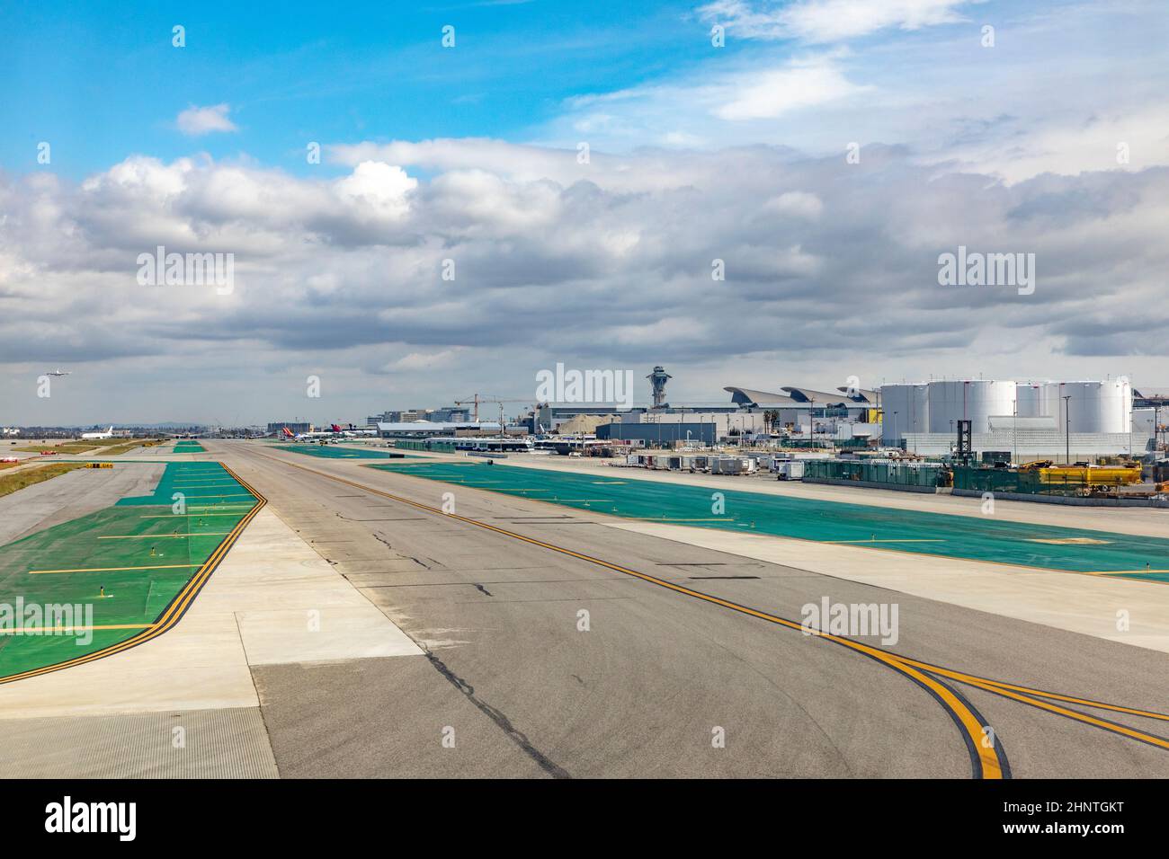 aircraft in landing approach at Los Angeles international airport, USA ...