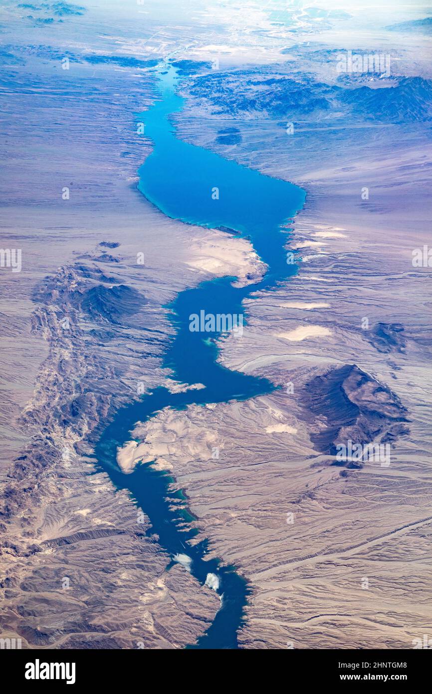 aerial view of Colorado river with Lake Mohave, USA Stock Photo - Alamy