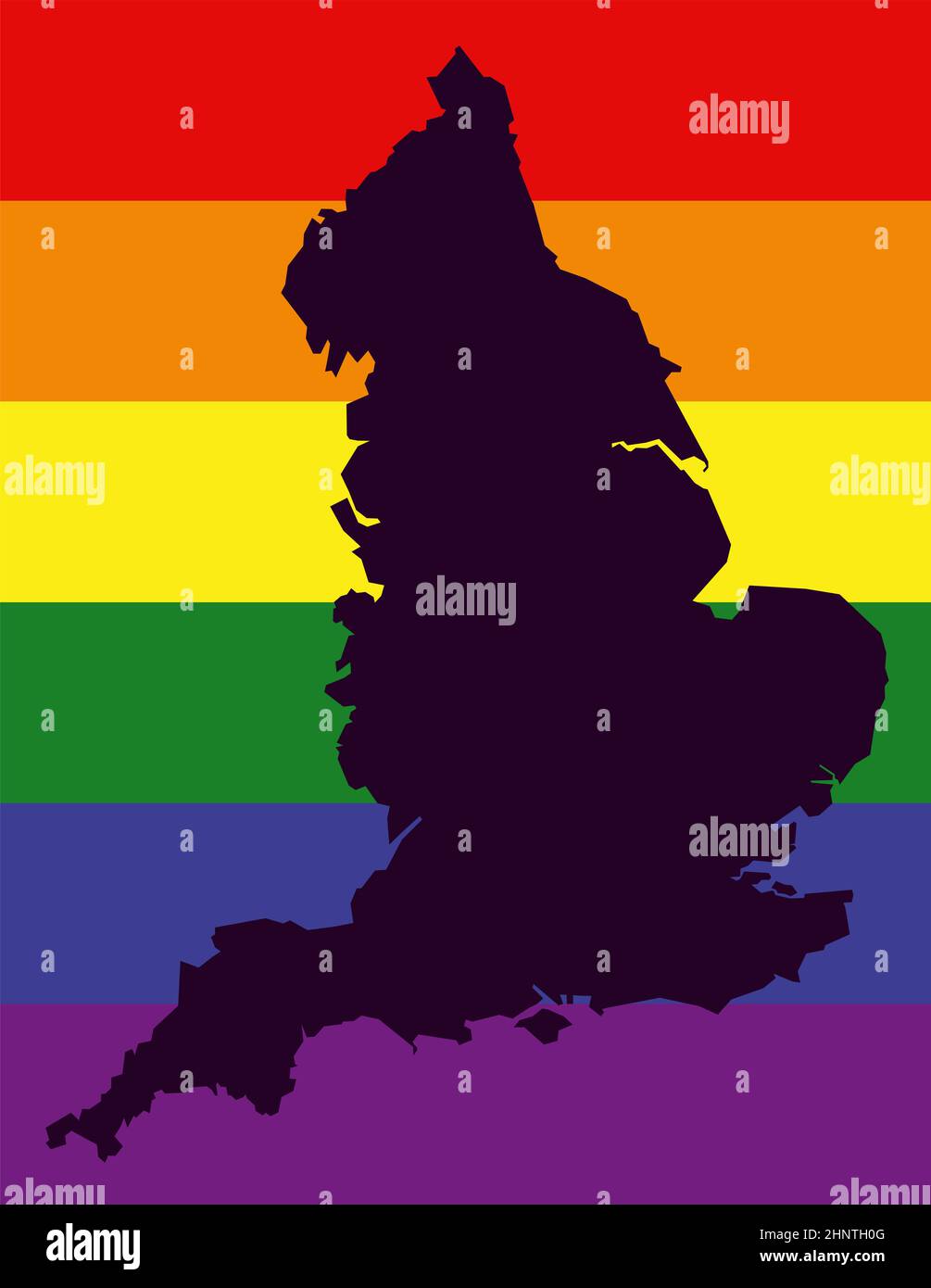 England LGBT map with rainbow color flag Stock Photo - Alamy