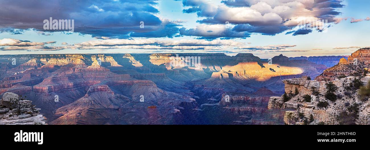 spectacular sunset at Grand Canyon at Hopi Point Stock Photo - Alamy