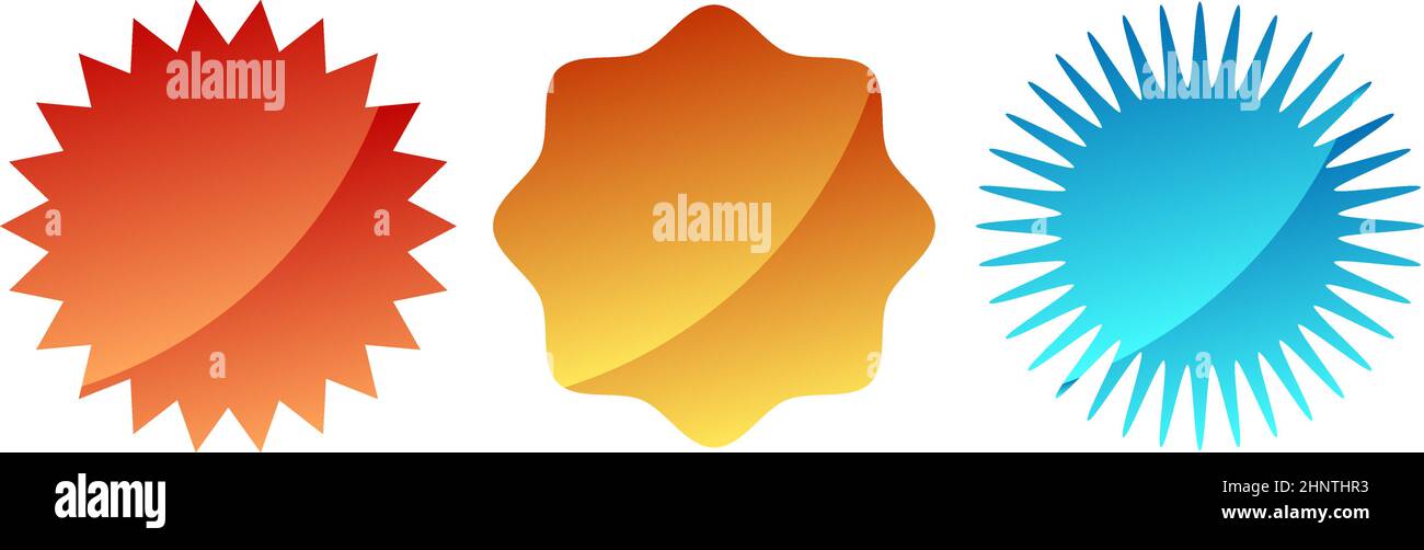 Starburst, sunburst price tag, label icon with blank, empty space ...