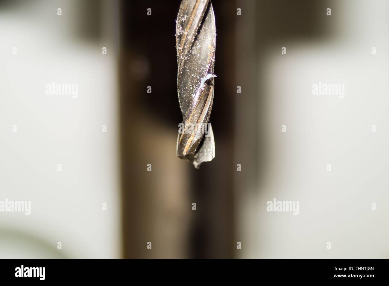 Drill bit of a drilling machine close up. working tool background Stock ...