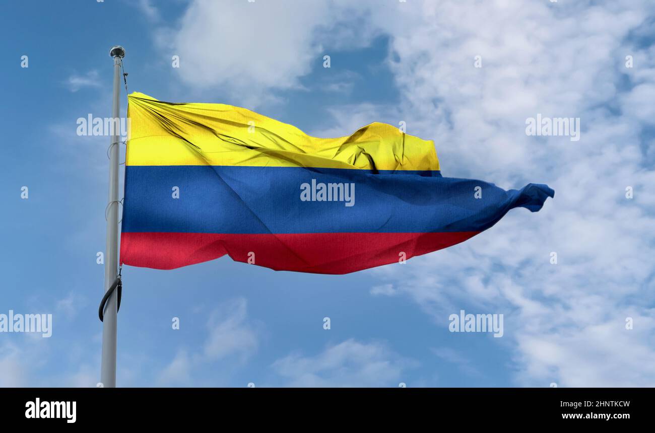 Colombia flag - realistic waving fabric flag Stock Photo - Alamy