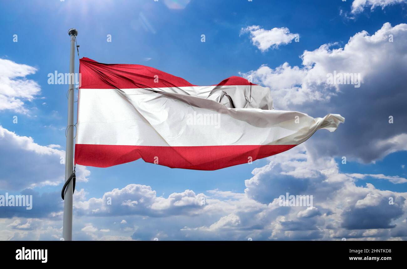 Austria flag - realistic waving fabric flag Stock Photo - Alamy
