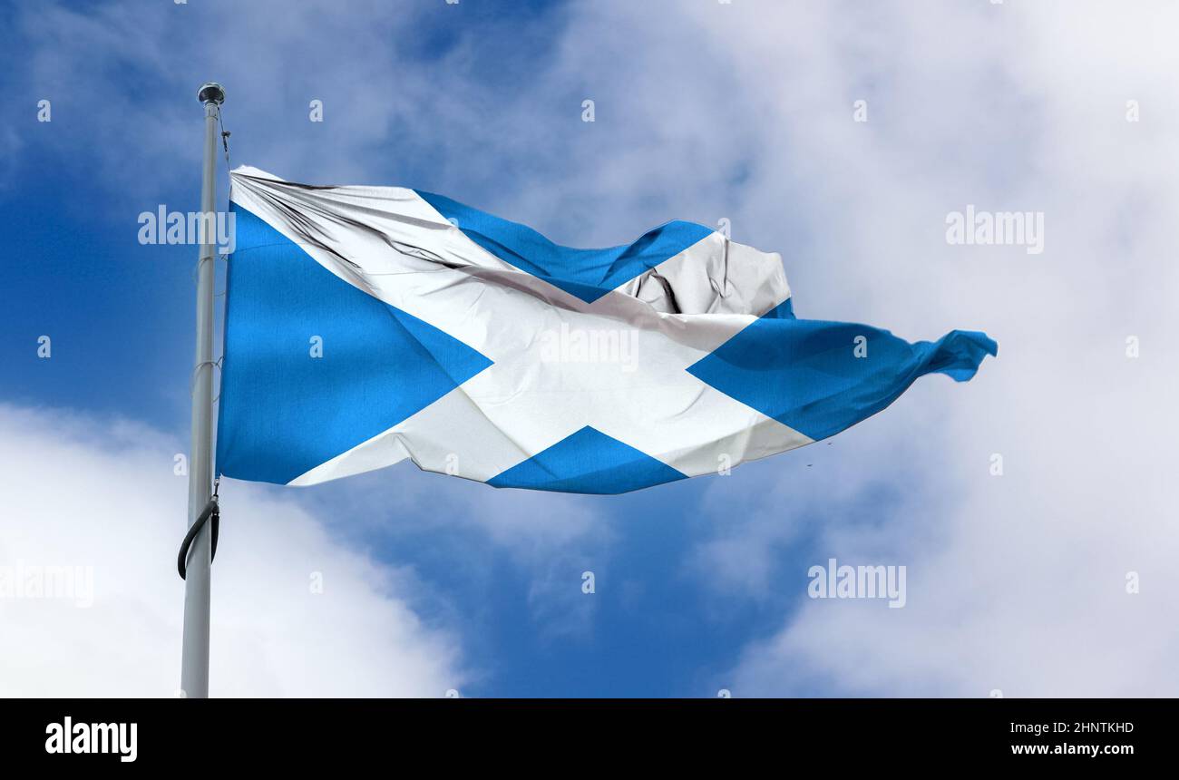 Scotland flag - realistic waving fabric flag Stock Photo - Alamy