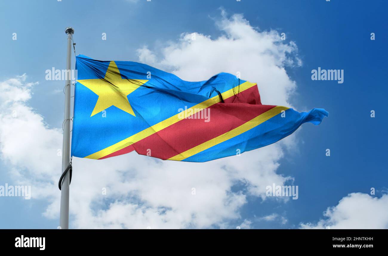 Democratic Republic of the Congo flag - realistic waving fabric flag ...