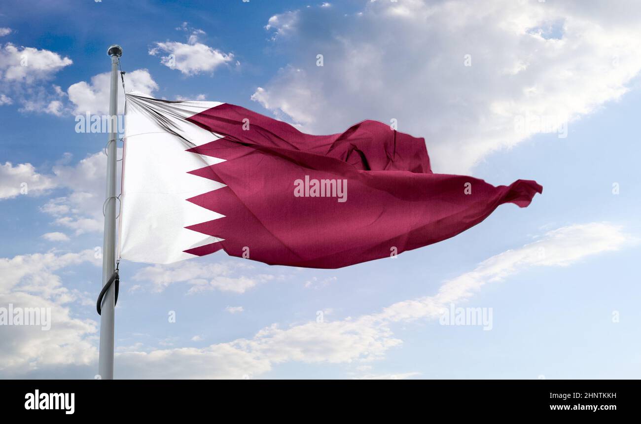 Qatar official flag country hi-res stock photography and images - Alamy