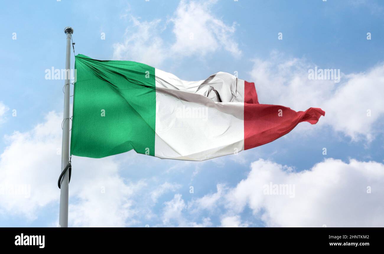 Italy flag - realistic waving fabric flag Stock Photo - Alamy