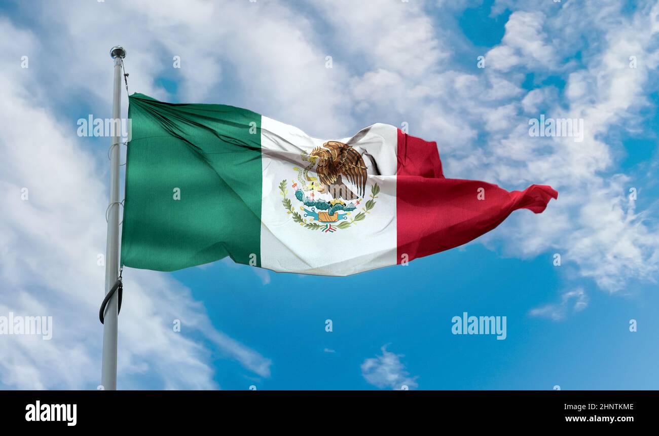Mexico flag - realistic waving fabric flag Stock Photo - Alamy
