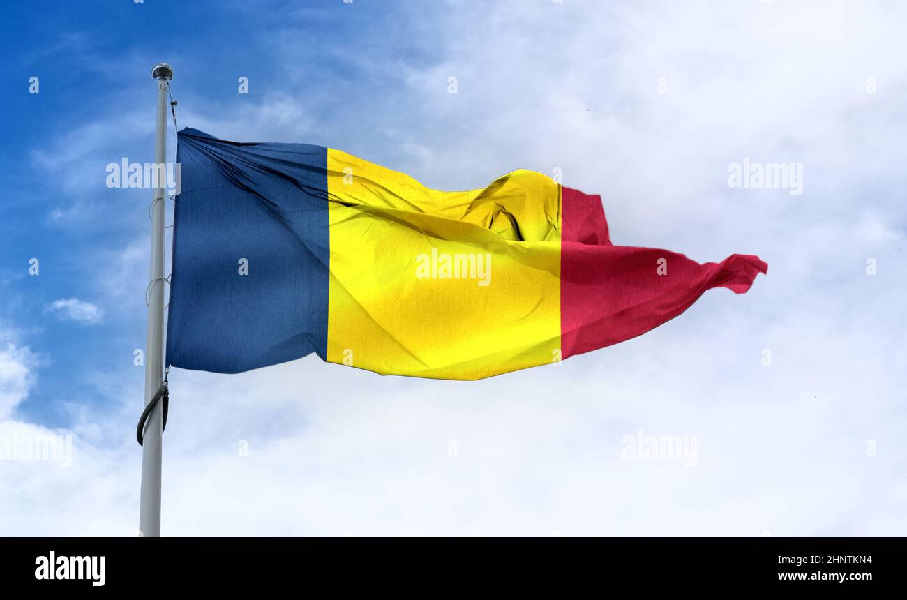 3D-Illustration of a Chad flag - realistic waving fabric flag Stock ...