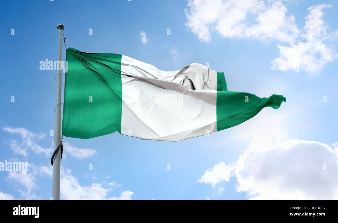 Nigeria flag - realistic waving fabric flag Stock Photo - Alamy
