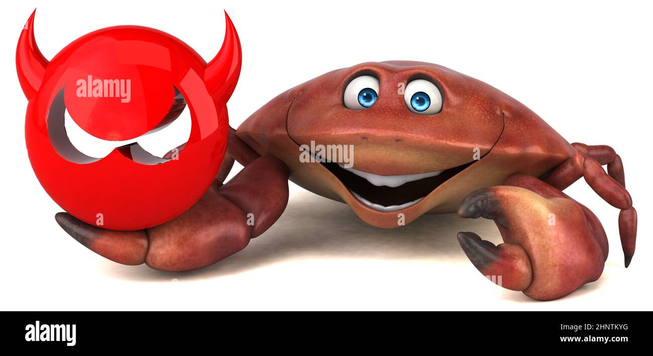 Fun crab - 3D Illustration Stock Photo - Alamy