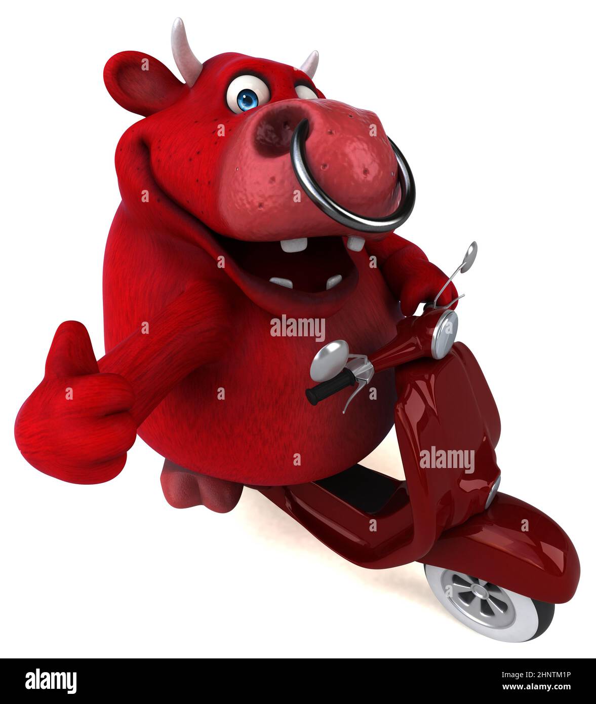 Fun red bull - 3D Illustration Stock Photo - Alamy