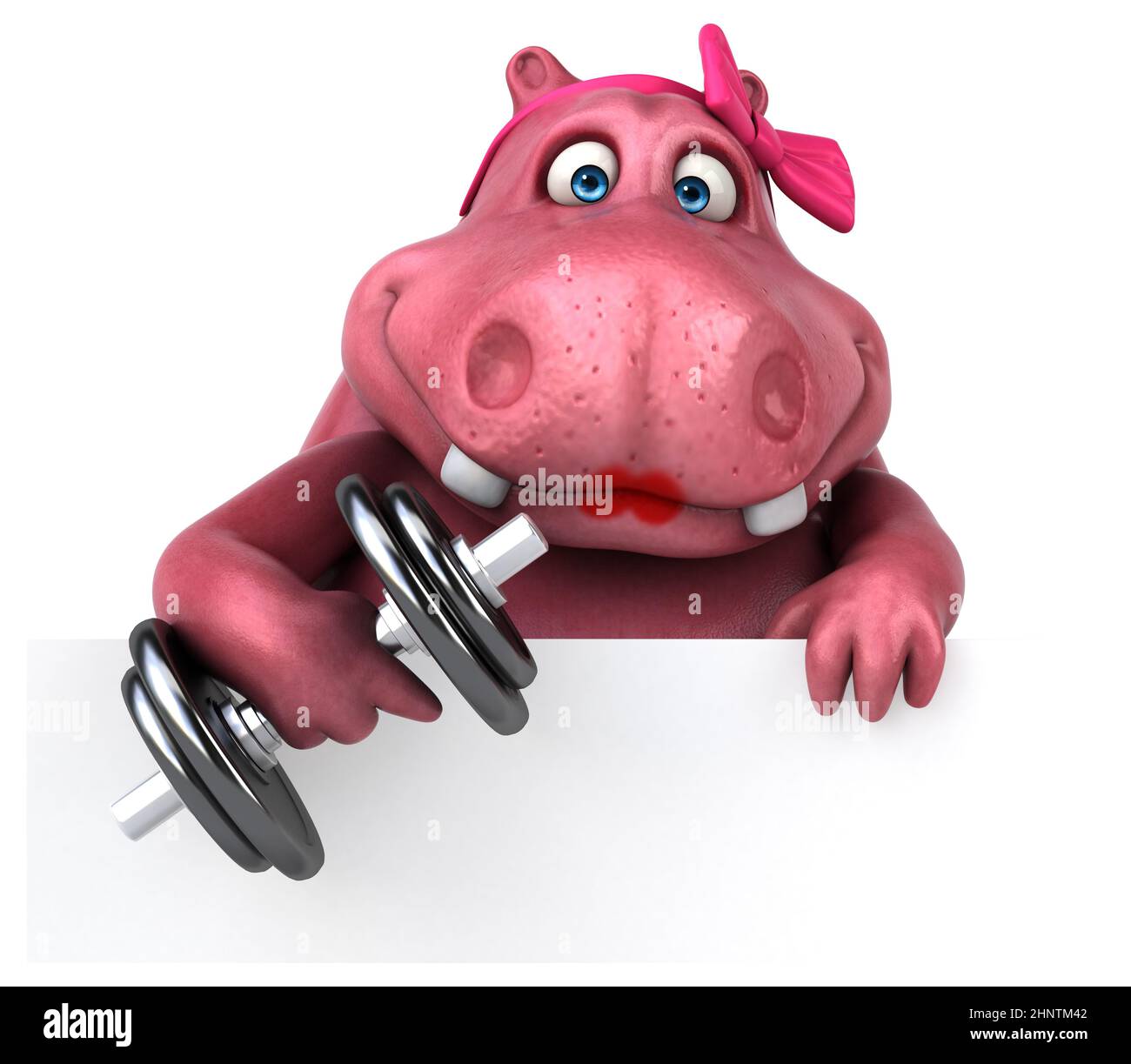 Pink Hippo - 3D Illustration Stock Photo - Alamy