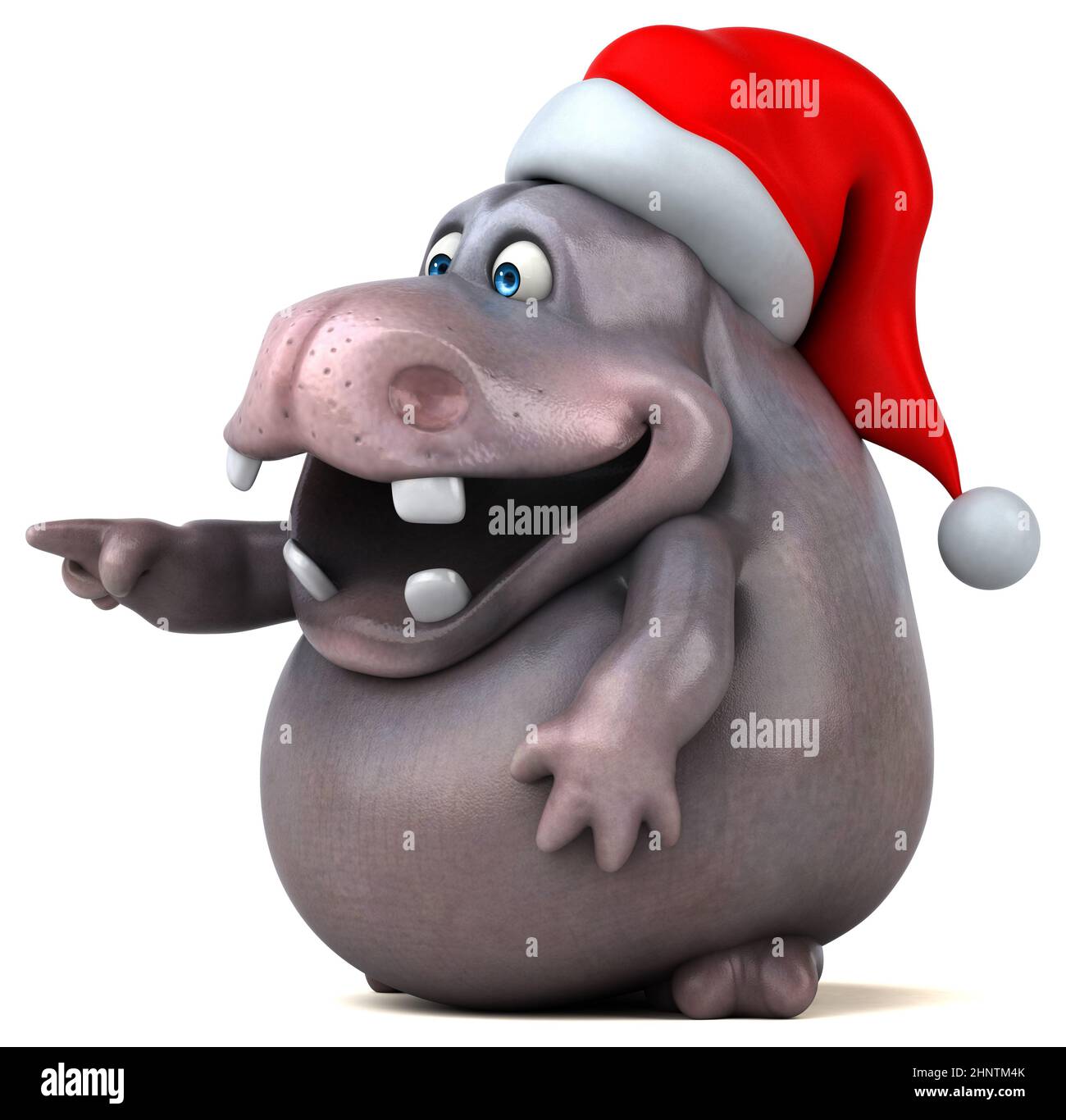 Fun hippo - 3D Illustration Stock Photo - Alamy