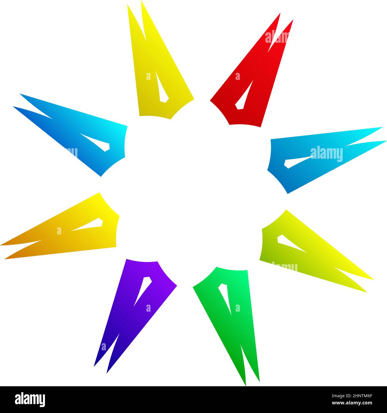 Radiating mandala. Circular geometric motif, icon, shape - stock vector ...