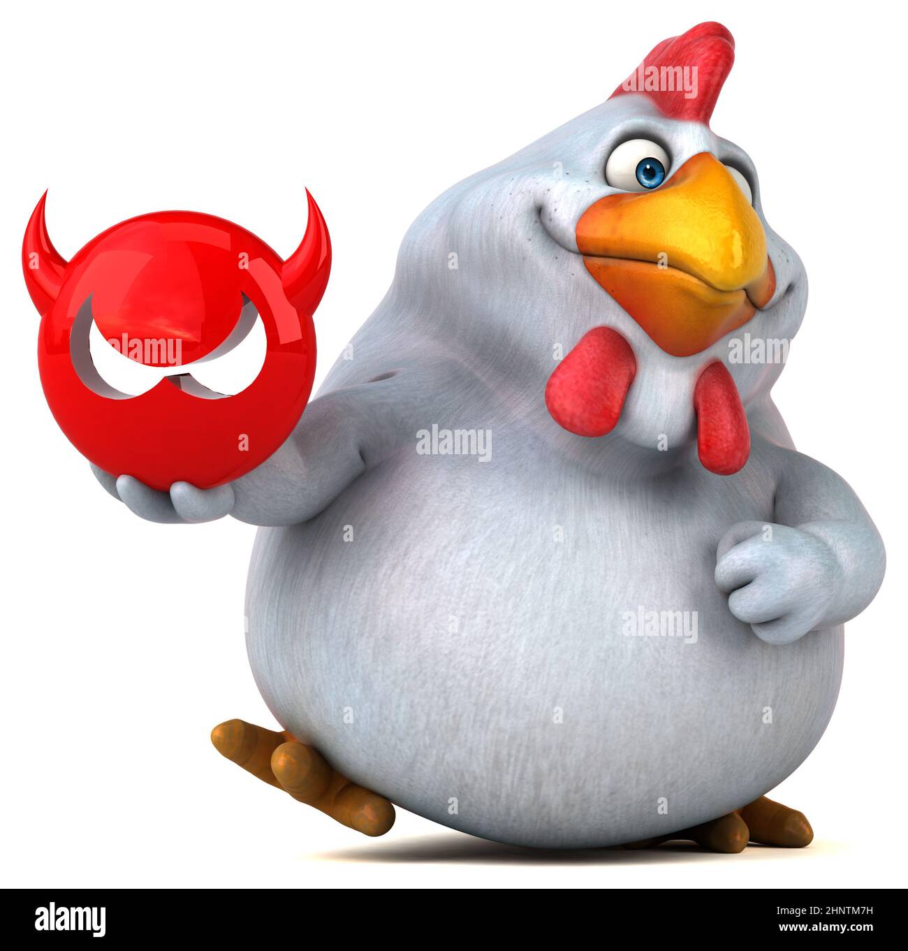 Fun chicken - 3D Illustration Stock Photo - Alamy