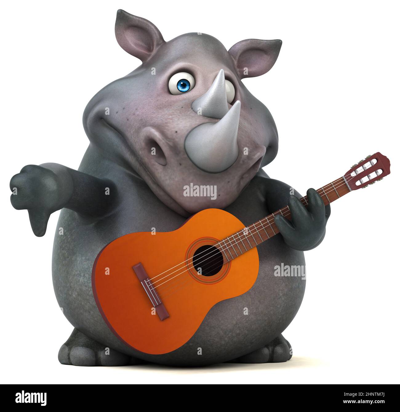 Fun rhino - 3D Illustration Stock Photo - Alamy