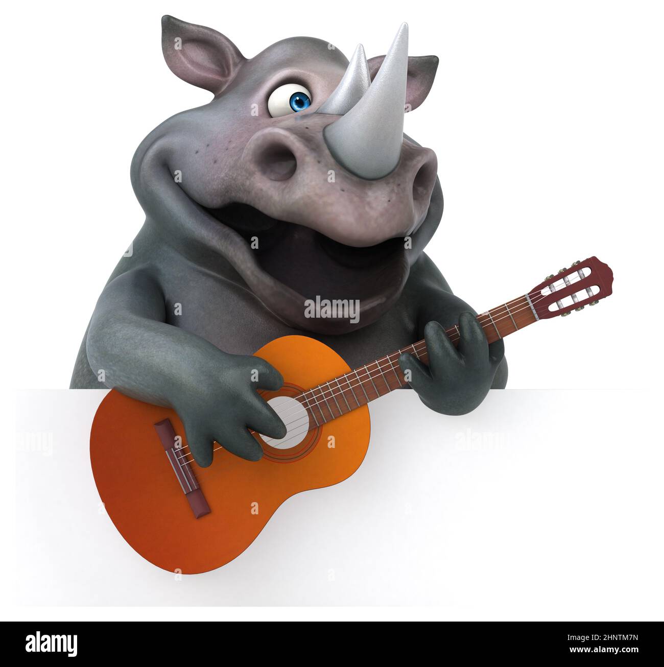 Fun rhino - 3D Illustration Stock Photo - Alamy